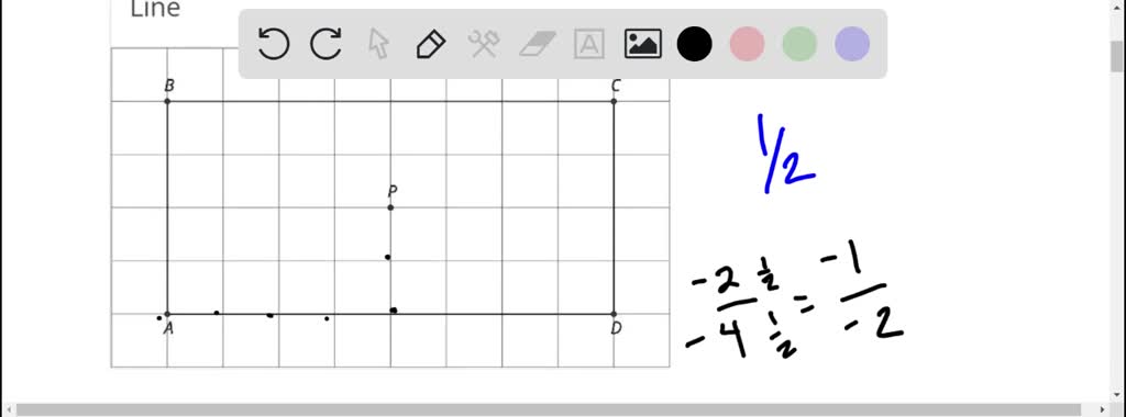 SOLVED: Draw the image of rectangle ABCD under dilation using center P and scale factor 2 Line