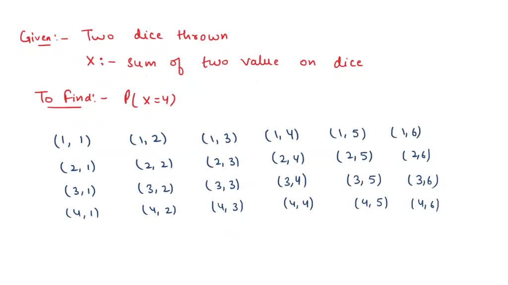 Two fair (unbiased) dice are thrown: Let X be the sum of the numbers shown up. (a) Find the ...