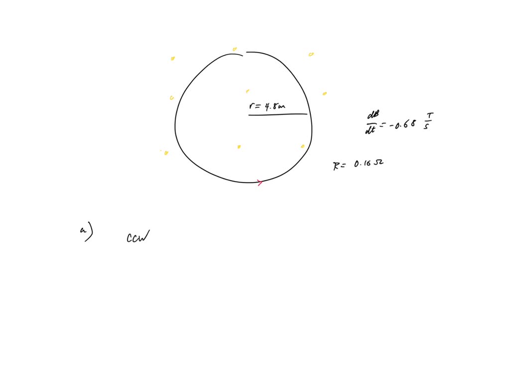 SOLVED: Q11) A circular loop of wire with radius r = 0.0480 m and resistance R = 0.160 Î© is in ...