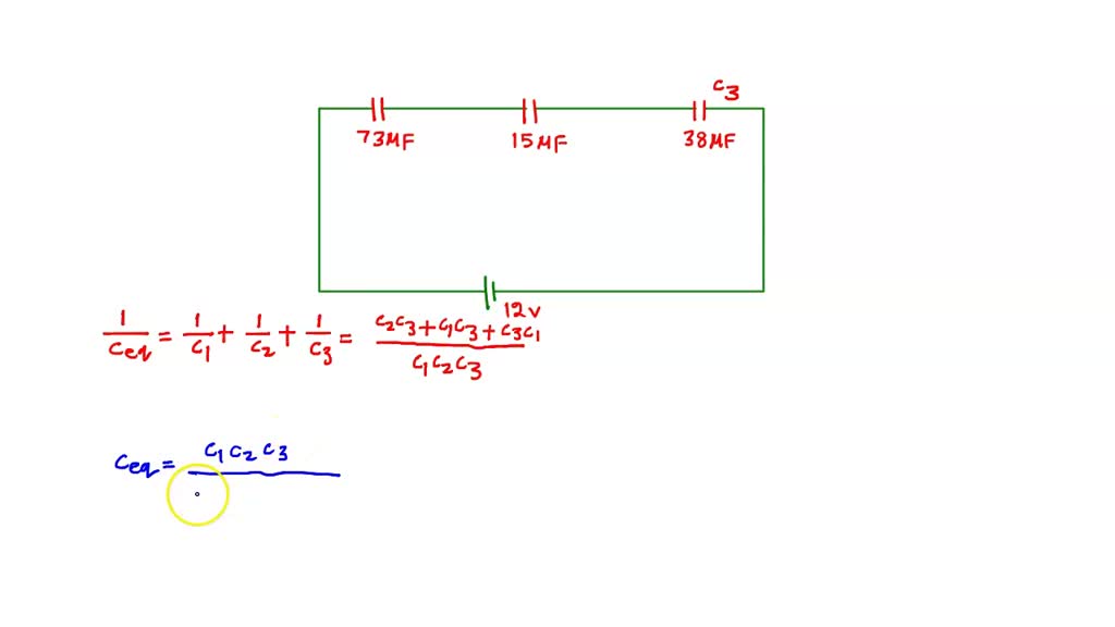 SOLVED: Texts: Two capacitors in series, C1 = 8F, and C2 = 5uF are ...
