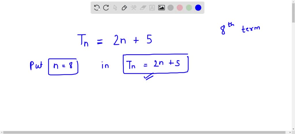 SOLVED: The nth term of a sequence is given by T(n) 8n + 9 Work out the 5th term of this sequence.