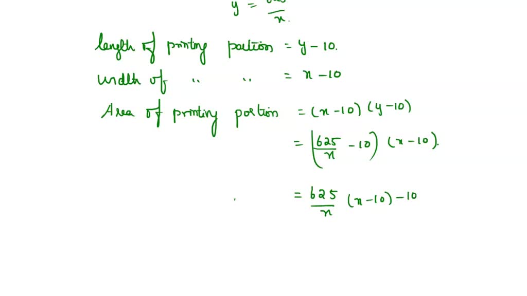 SOLVED: You are designing a poster with an area of 625 cm? to contain a ...