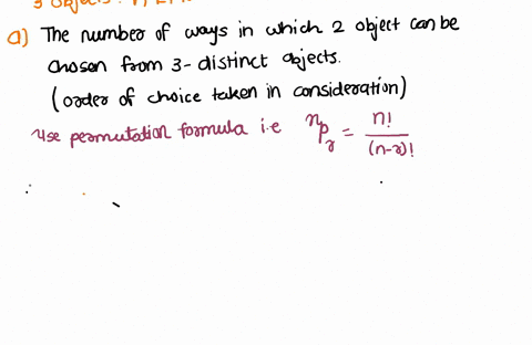 suppose we want to choose 2 objects without replacement from the 4 objects pencil eraser desk ...