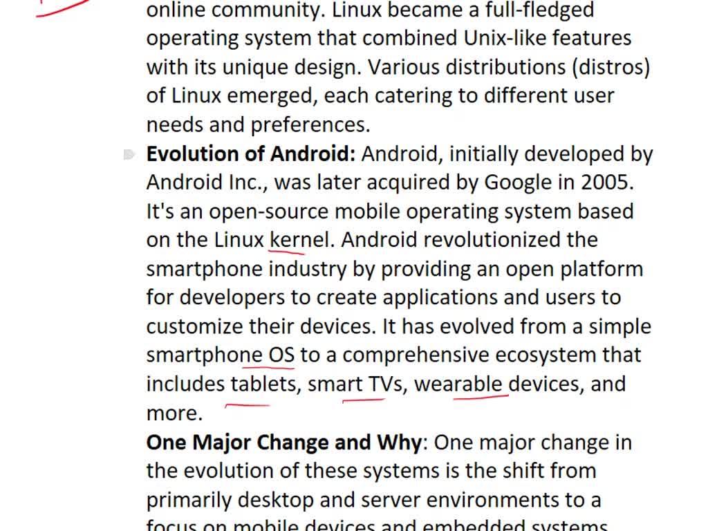 SOLVED: Discuss briefly the evolution of Unix, Linux and Android. What ... SOLVED: Discuss briefly the evolution of Unix, Linux and Android. What ...