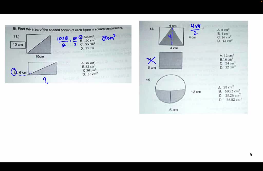 SOLVED: 'find the area of the shaded portion of each figure in square ...