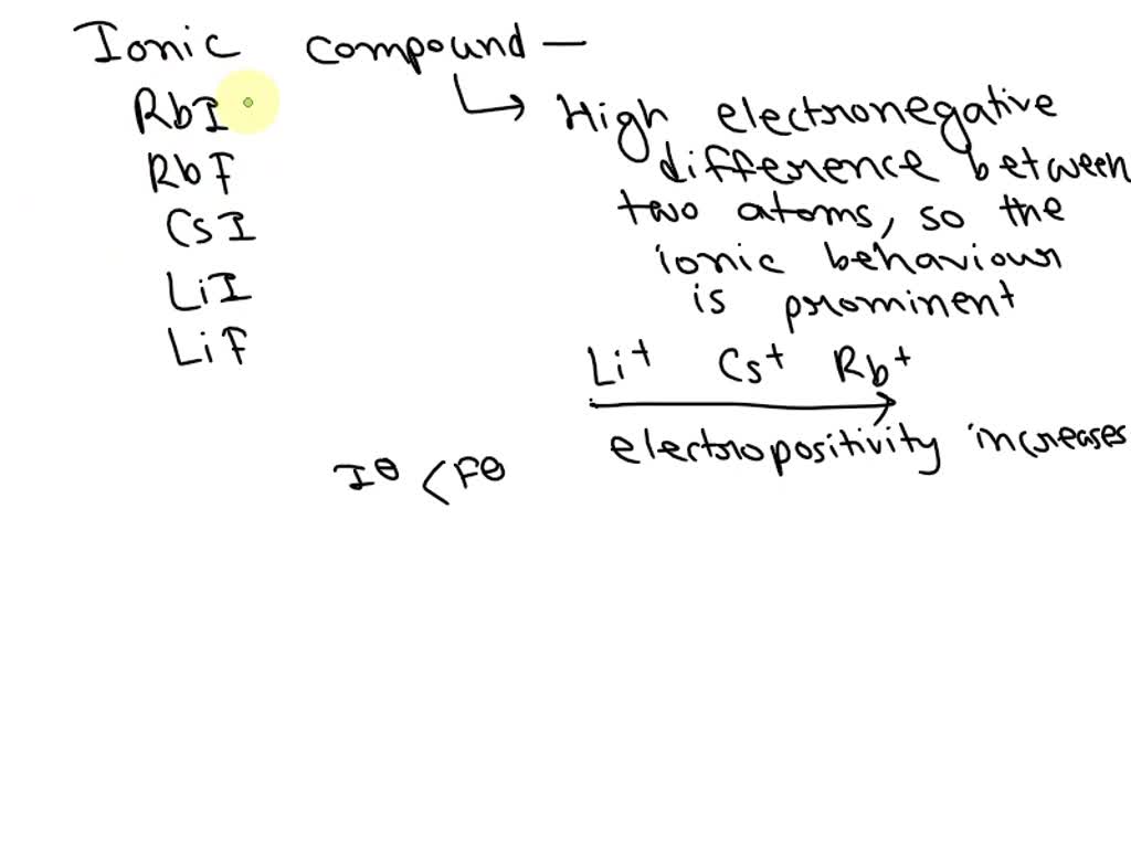 SOLVED: A. Of the compounds below, which exhibits the most ionic ...