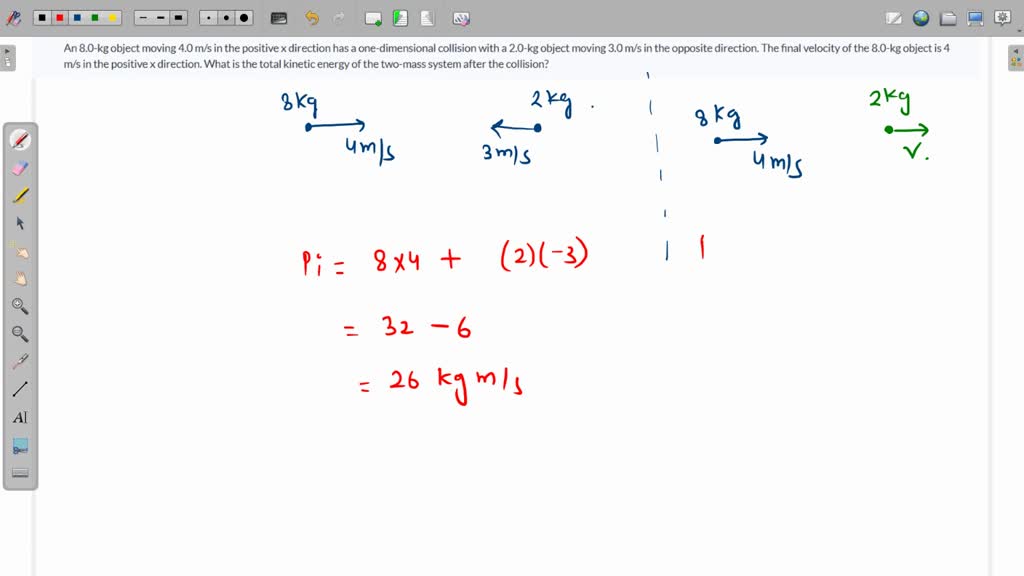 Solved An 8 0 Kg Object Moving 4 0 M S In The Positive X Direction Has A One Dimensional