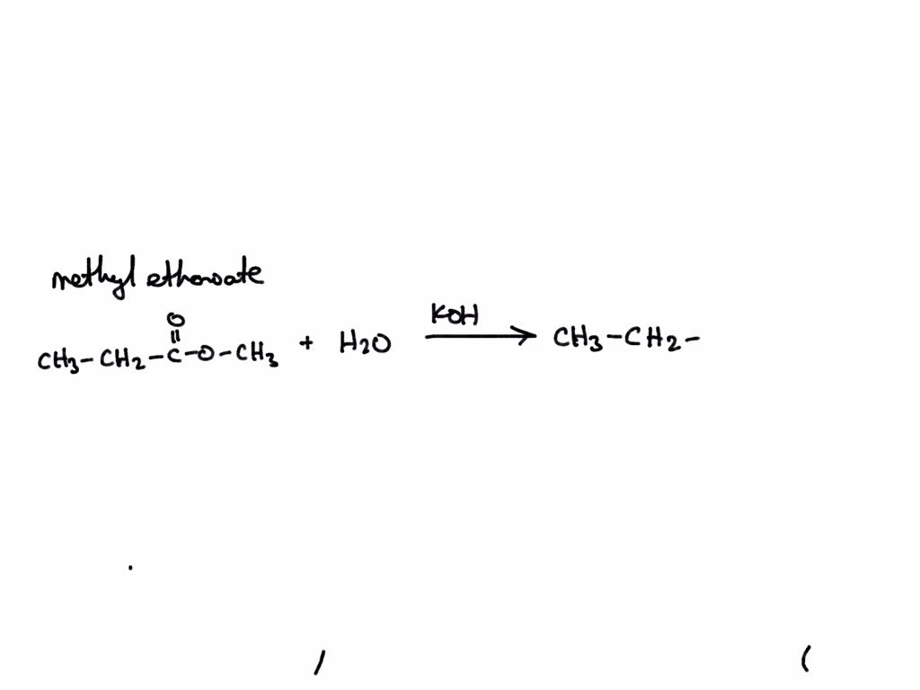 SOLVED: 'Base hydrolysis of methyl ethanoate with KOH gives what ...