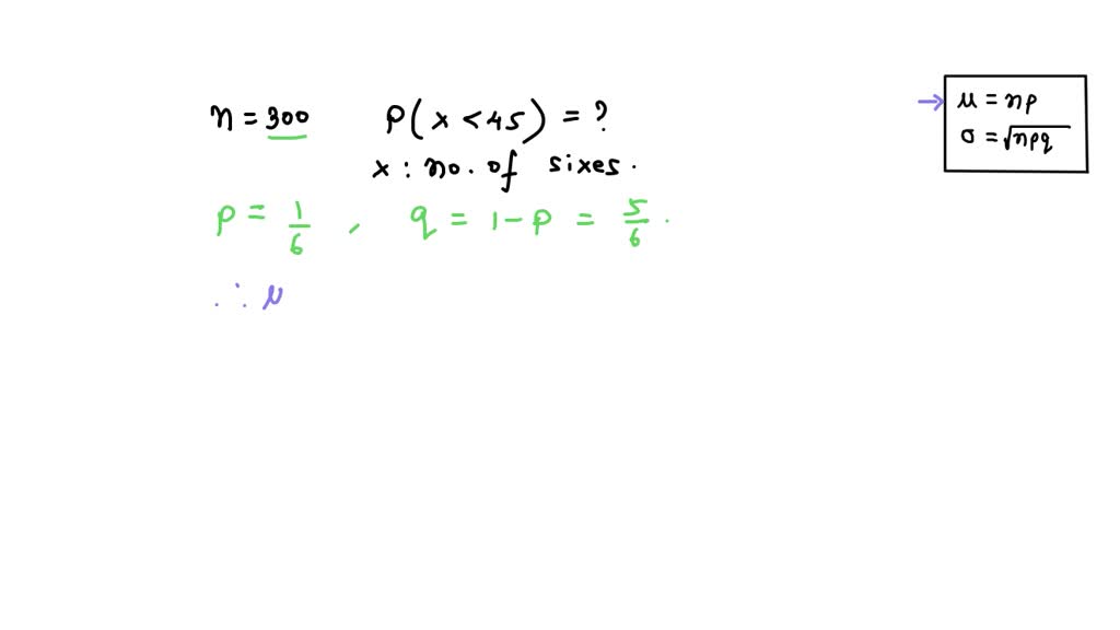 SOLVED: Using the Poisson or normal approximation, approximate the probability that out of 300 ...