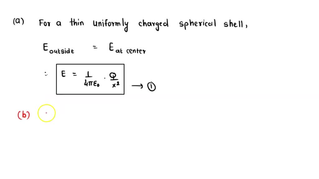 SOLVED: Consider a spherical thin shell of radius R with charges uniformly distributed on its ...