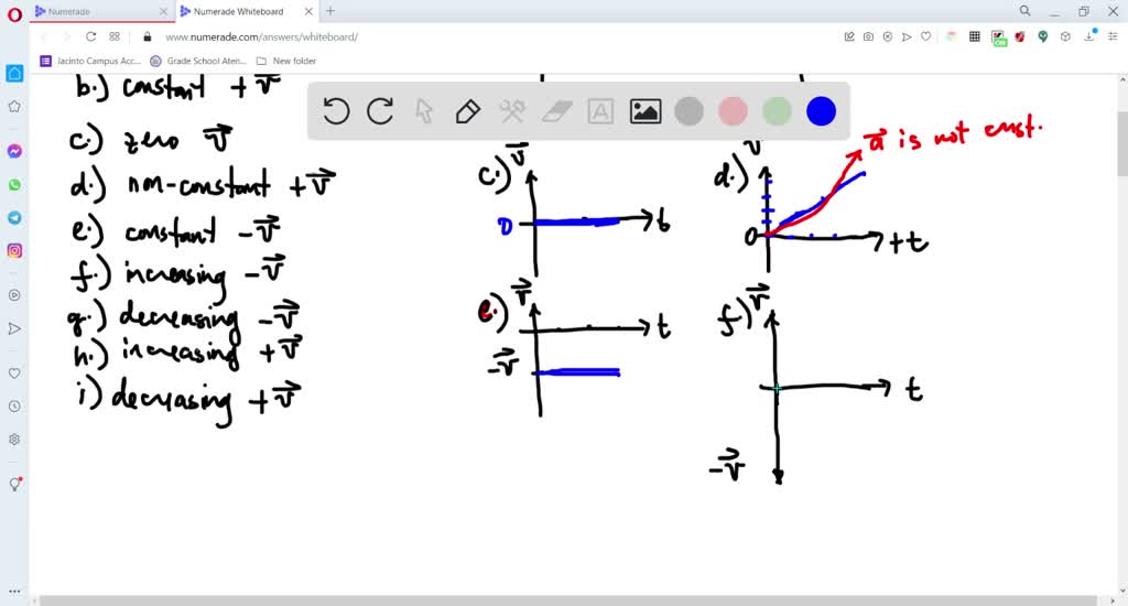 SOLVED: Sketch velocity-time graph of the following Uniform Motion b ...