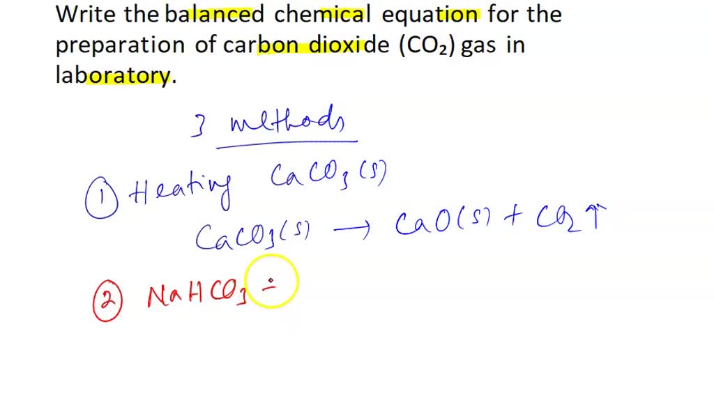 SOLVED: Write the balanced chemical equation for the preparation of ...
