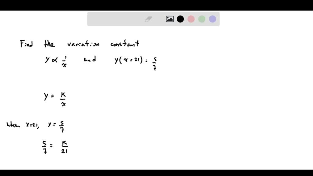 SOLVED: Find the variation constant for the follwing situation: let y ...