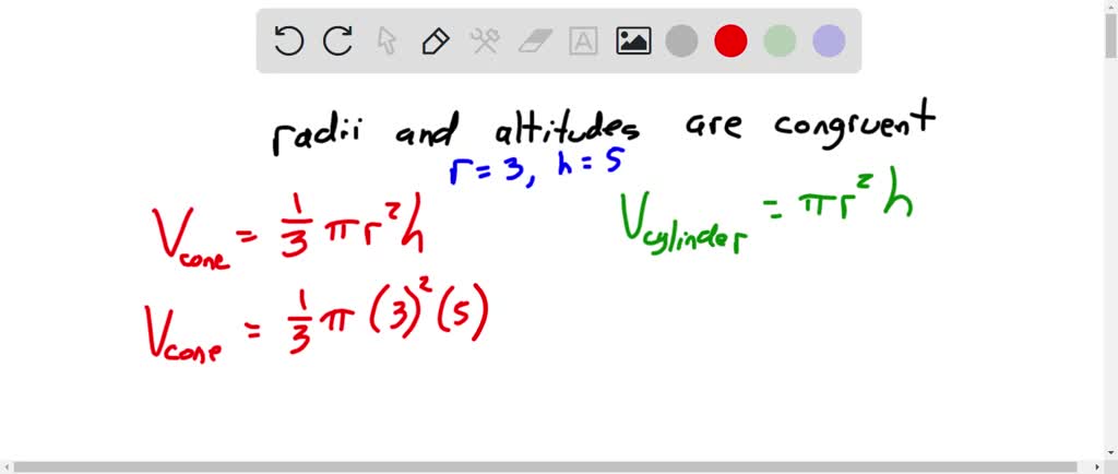 SOLVED: In a right circular cylinder and a right circular cone, the ... SOLVED: In a right circular cylinder and a right circular cone, the ...