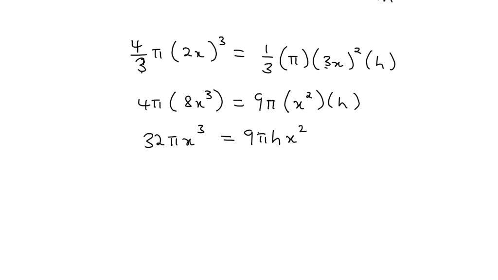 SOLVED: 24 21 Do not wite outside the box A sphere has radius 2 x cm A ... SOLVED: 24 21 Do not wite outside the box A sphere has radius 2 x cm A ...