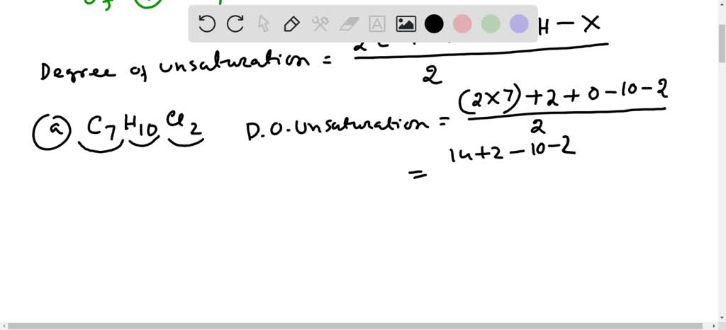 SOLVED: Calculate the degrees of unsaturation for the following: C7H6N2 SOLVED: Calculate the degrees of unsaturation for the following: C7H6N2