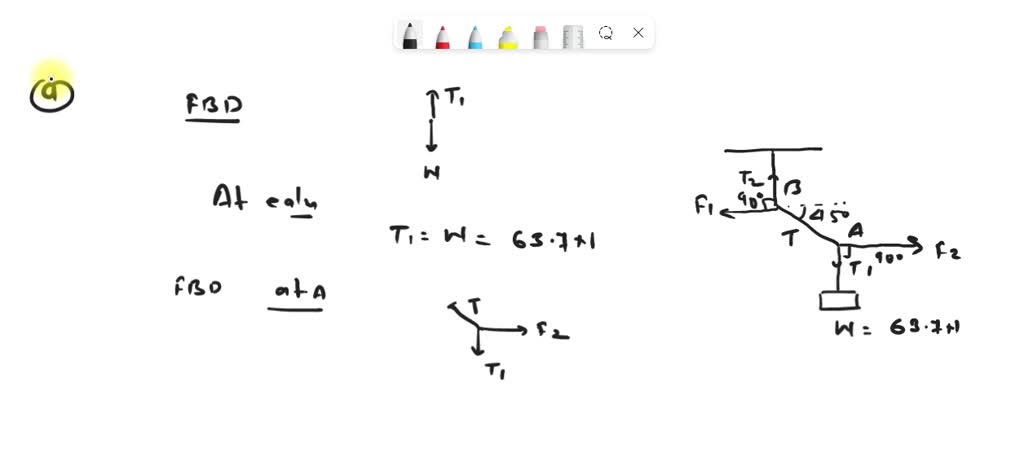SOLVED: Item 8 8 of 10 In the figure (Figure 1), the weight w is 63.7 N ...