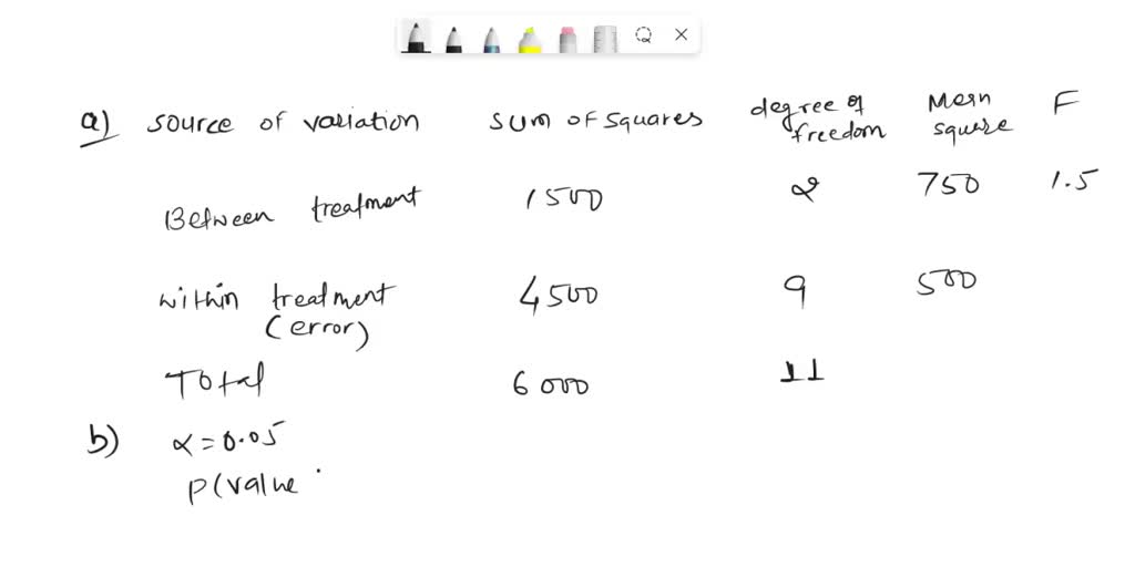 SOLVED: In a completely randomized experimental design, 11 experimental units were used for each ...
