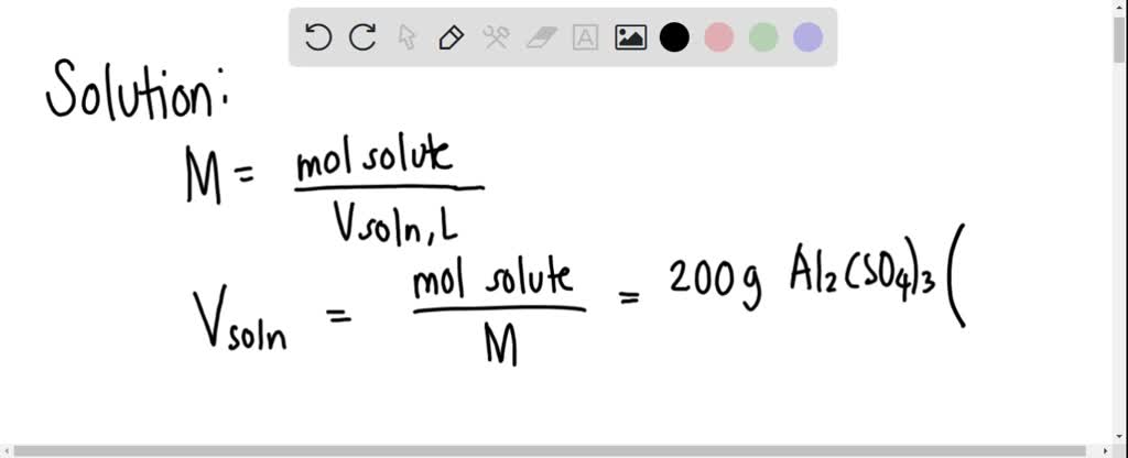 SOLVED: Calculate the volume in liters of a 0.493 M aluminum sulfate solution that contains 200 ...