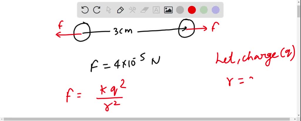 SOLVED: Two equally charged pith balls 3 cm apart repel each other with ...