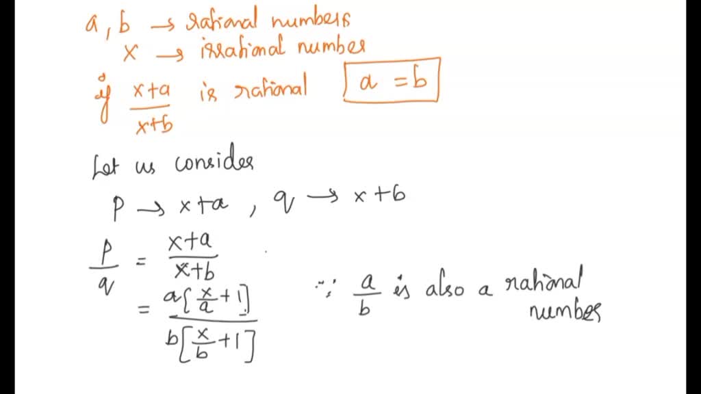 SOLVED: Let B be the set of all irrational numbers. Prove that the set A={q+√(2): q ∈ℚ} is a ...