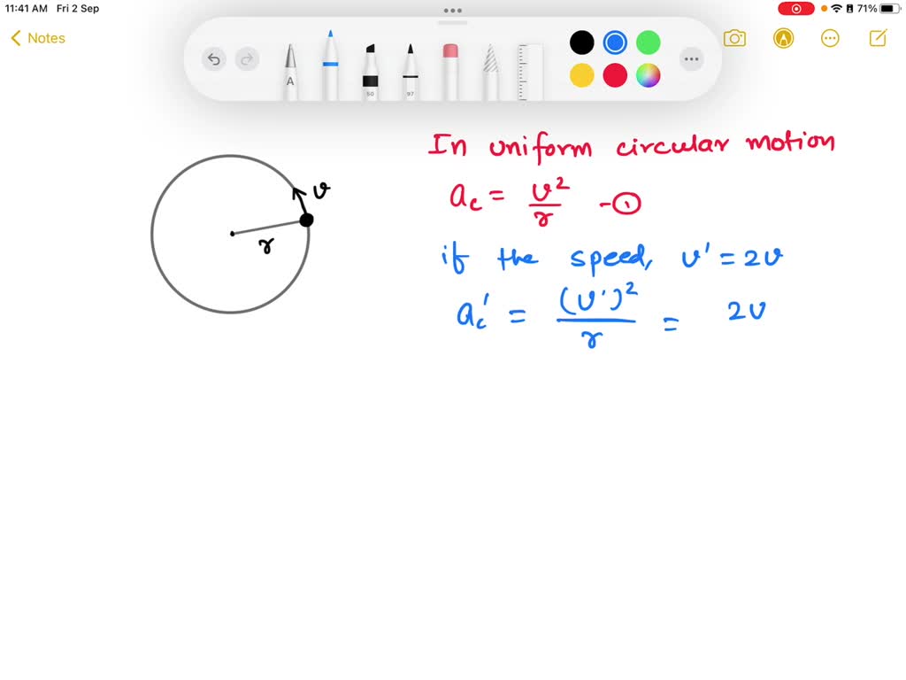 SOLVED: A particle moves in a circular path of radius r with speed v. It then increases its ...