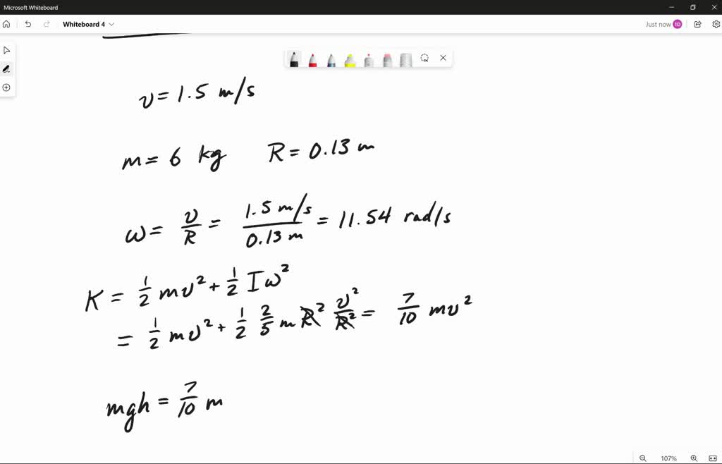 SOLVED: bowling ball of mass m = 6 kg and radius R = 13 cm with an initial velocity of V; = 1.5 ...