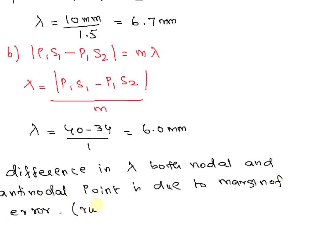 SOLVED: Using the two-dimensional wave interference pattern shown, a ...