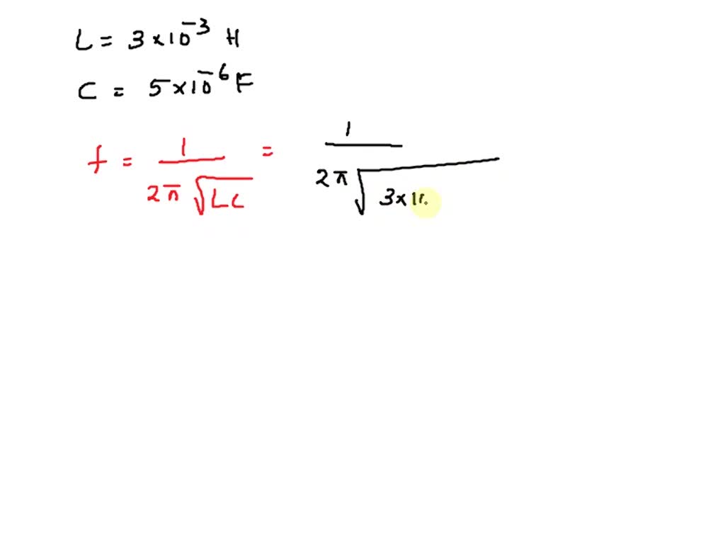 SOLVED: 'Question 1 2 points) 105 nF capacitor and 42 mH inductor are ...
