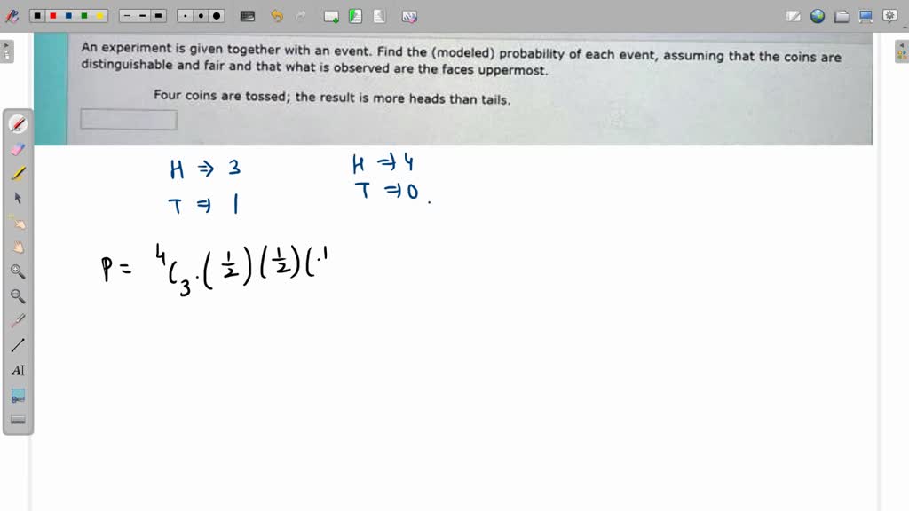 SOLVED: An experiment- given together with an event Find the (modeled) probability each event ...