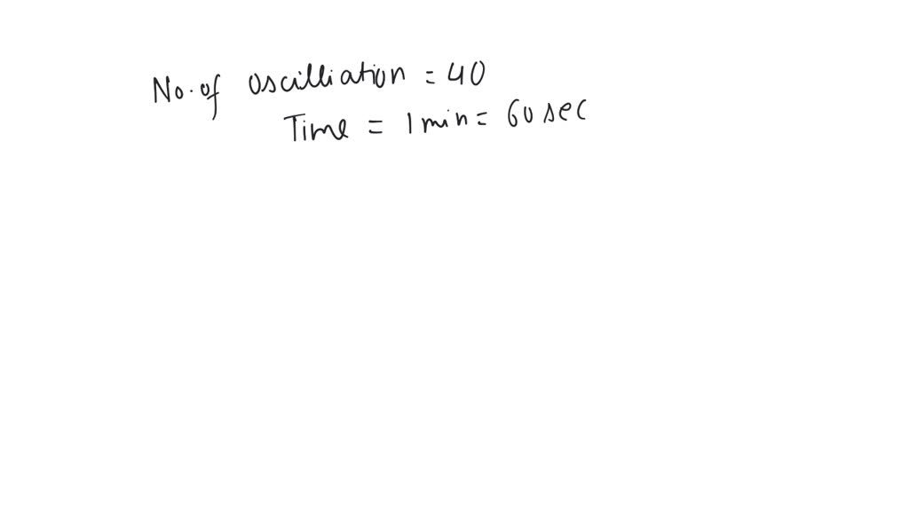 SOLVED: A simple pendulum completes 40 oscillations in one minute. Find ...