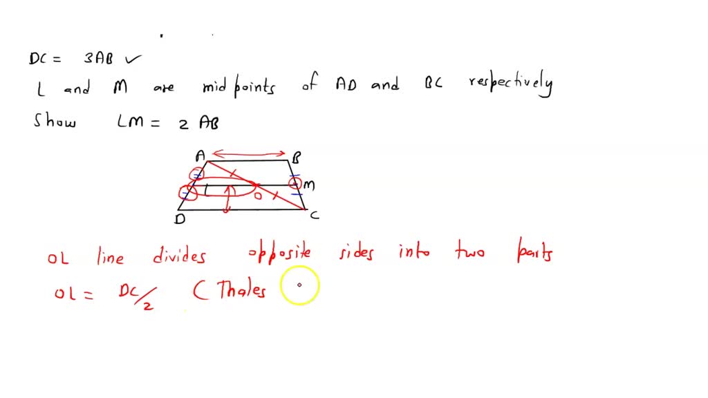 SOLVED: Text: ABCD is a trapezium, where AB is parallel to DC. DC is 3 ...