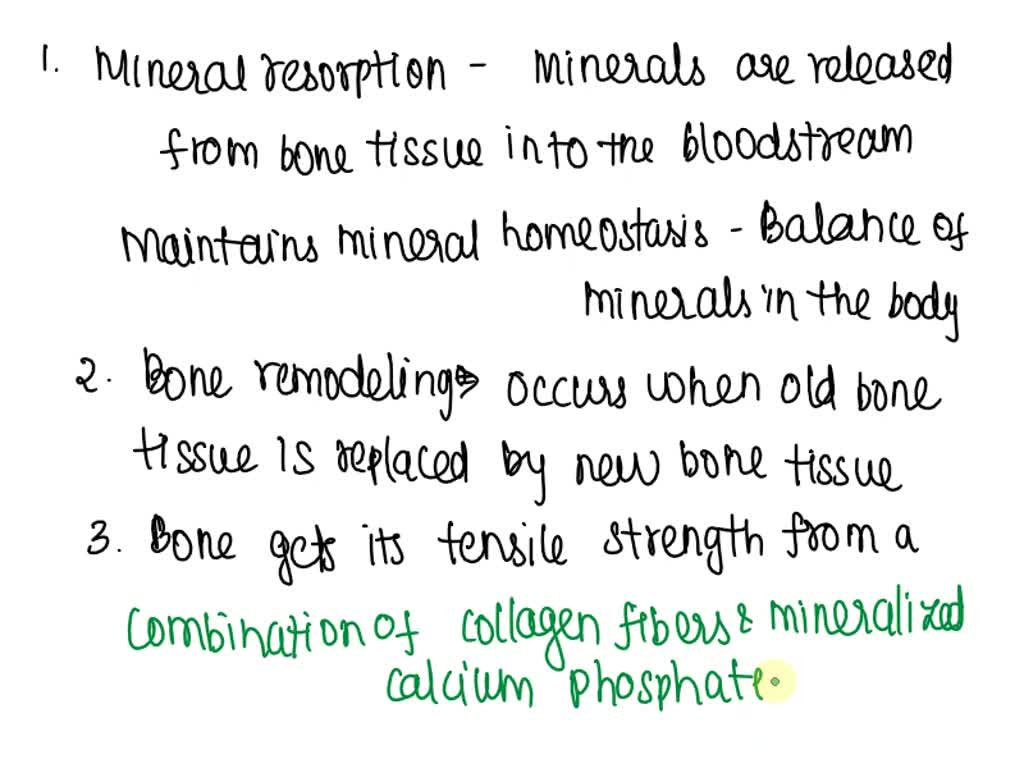 SOLVED: Define mineral resorption as it pertains to mineral homeostasis ...