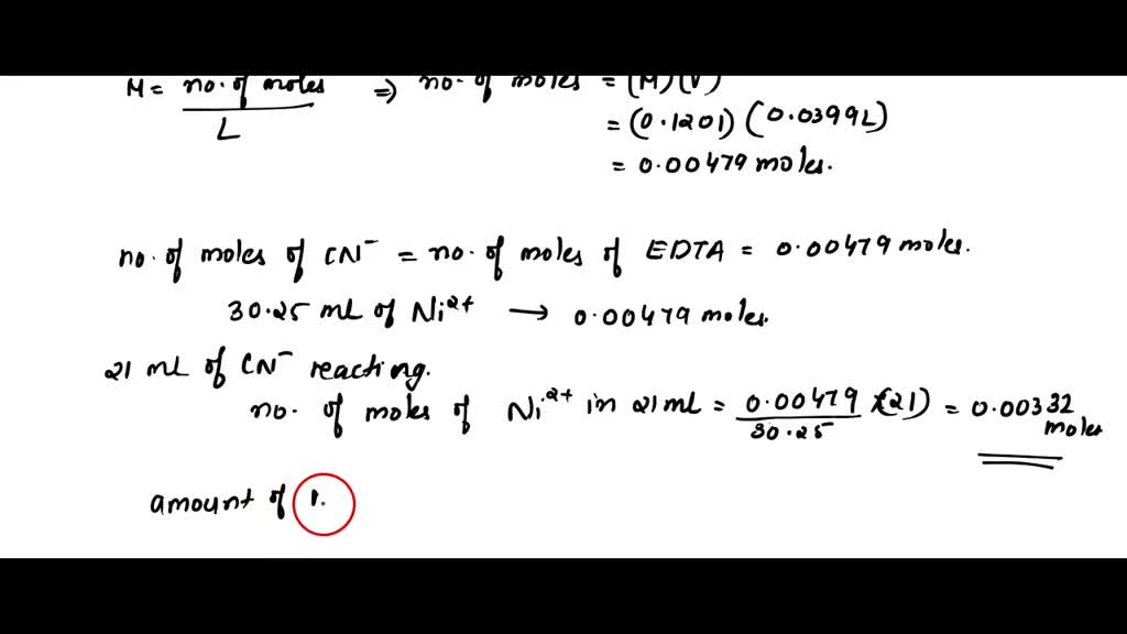 Solved A Cyanide Solution With A Volume Of 10 36 Ml Was Treated With