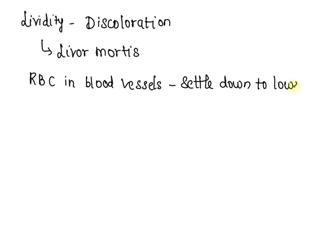 SOLVED: Rachel is a forensic investigator. She checks for lividity in ...