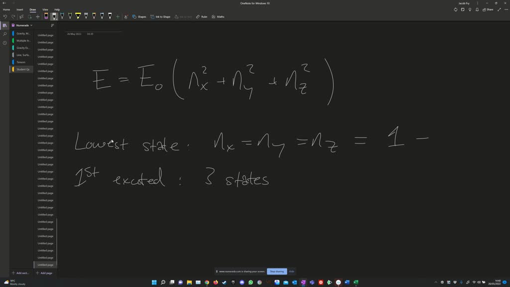 SOLVED: A Particle in the second excited state in a 3D infinite ...