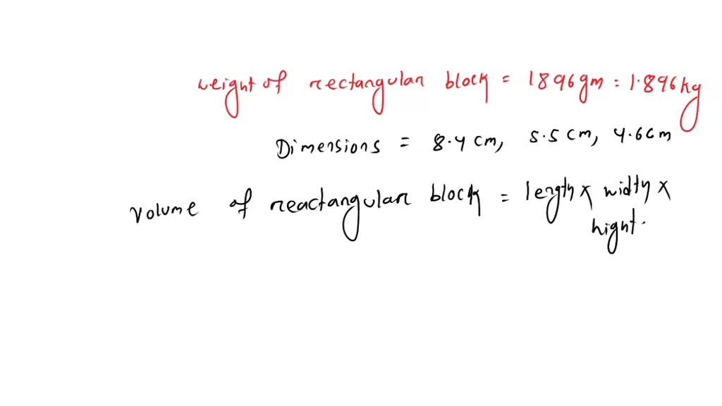 SOLVED: A rectangular block of copper metal weighs 1896 g. The ... SOLVED: A rectangular block of copper metal weighs 1896 g. The ...