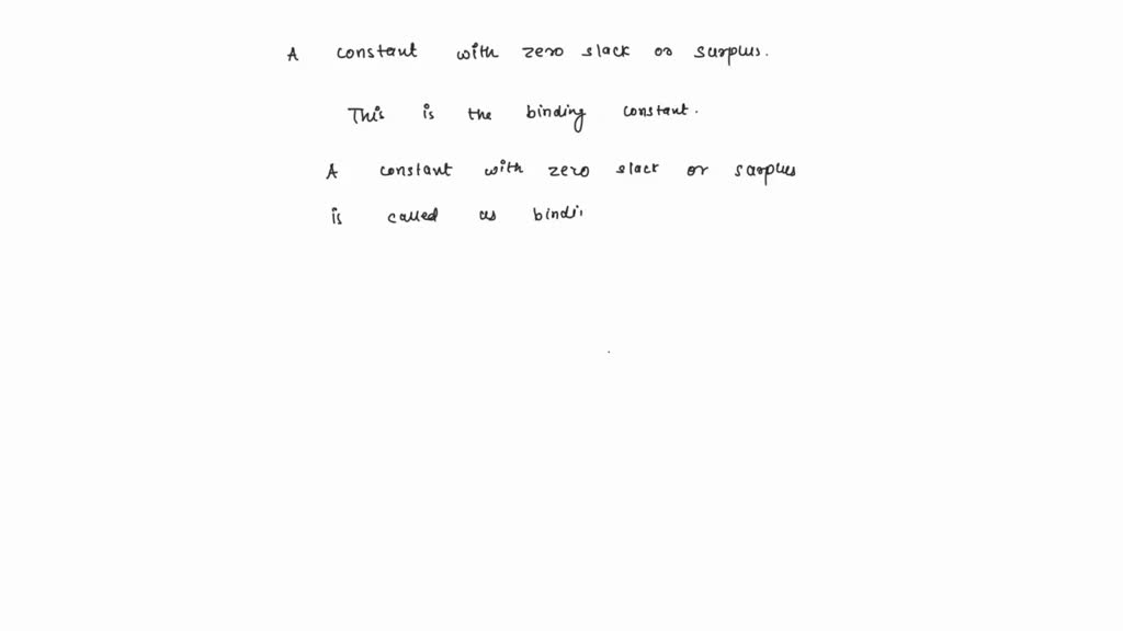 Solved A Non Binding Constraint Is A Constraint Whose Limitation And Not Requirements 5626