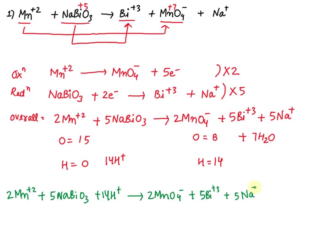 SOLVED: 1. Balance the following redox reaction using the method of ...