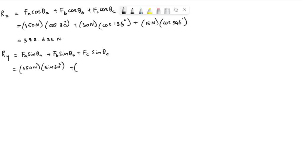 SOLVED: Find the resultant of the following forces: (a) 450 Newtons at ...