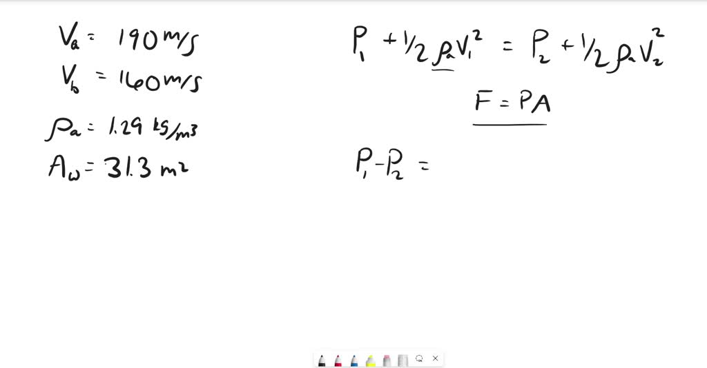 SOLVED: Use Bernoulli's equation to estimate the upward force on an ...