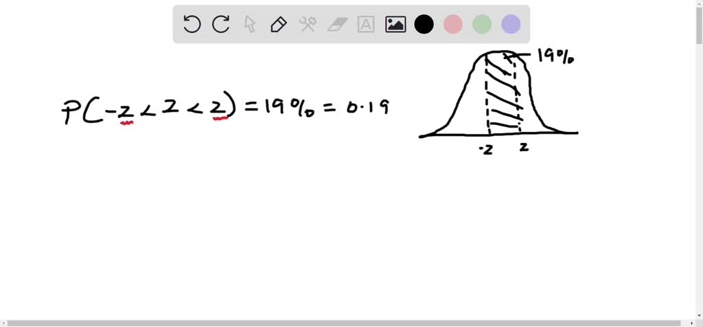 SOLVED: Find the Z-scores that separate the middle 19% of the distribution from the area in the ...