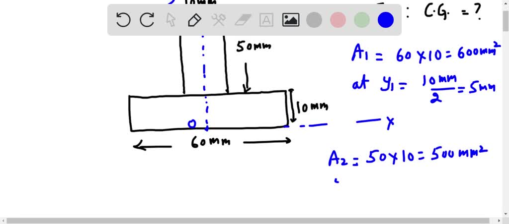 Find the centre of gravity of an inverted T-section with flange 60 mm × ...