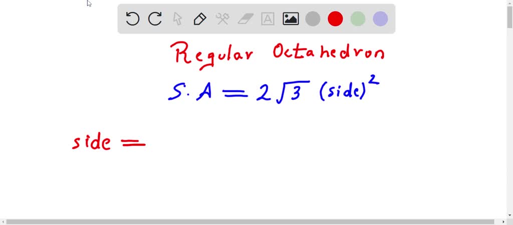 SOLVED: The length of one edge of a regular octahedron is 4 cm. The ...