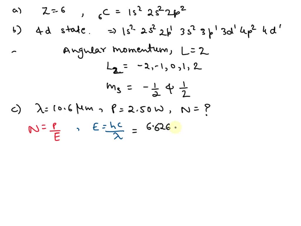 SOLVED: Carbon has atomic number Z = 6 and a neutral carbon atom ...