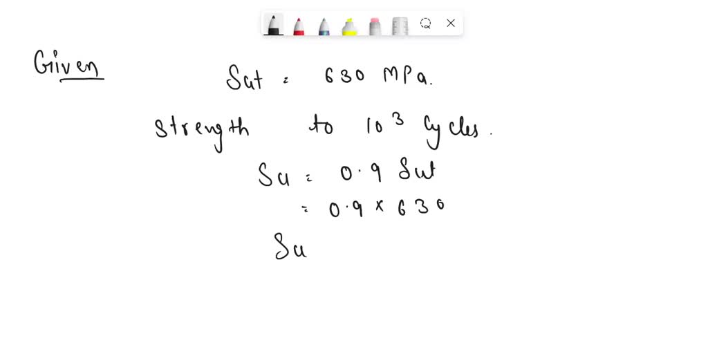 SOLVED: Question 3 10 Marks A rotating bar made of steel with Sut = 630 ...