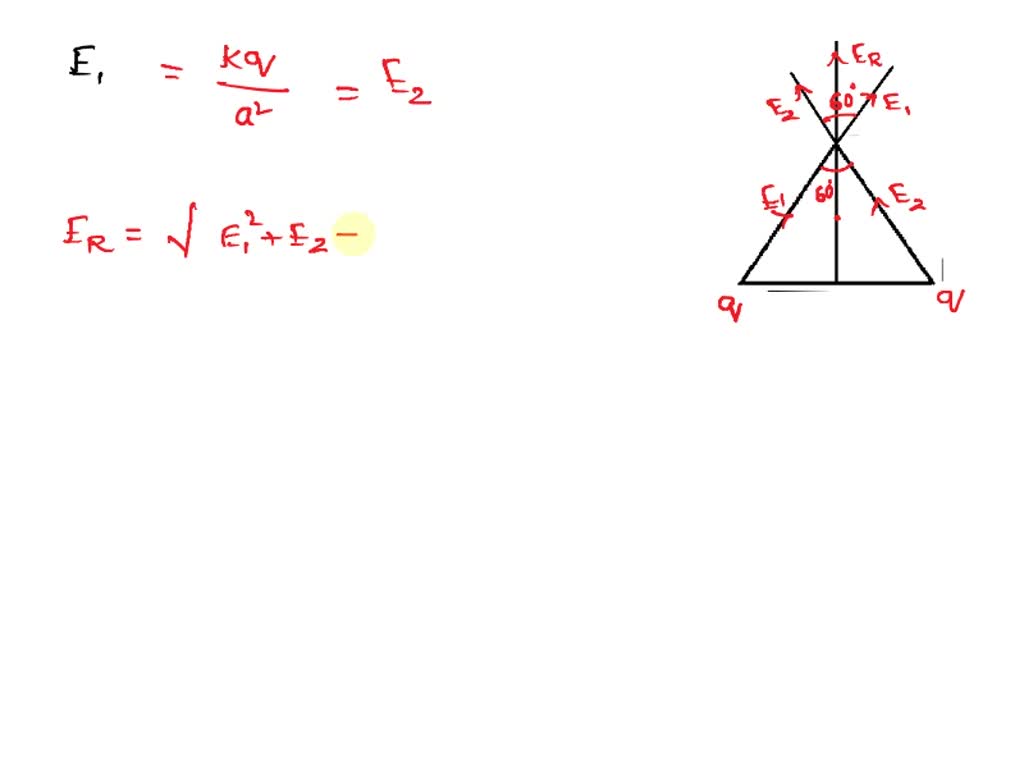 SOLVED: Two-point particles, with the same charge; are located at two vertices ofan equilateral ...