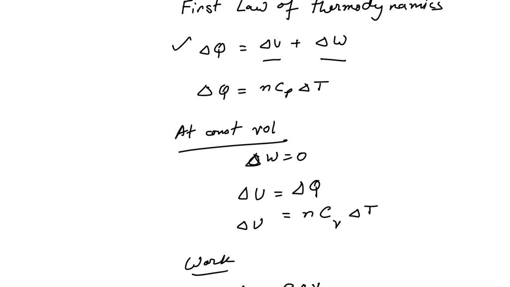 Derive a Mayer's relation between the molar specific heat of a gas at ...