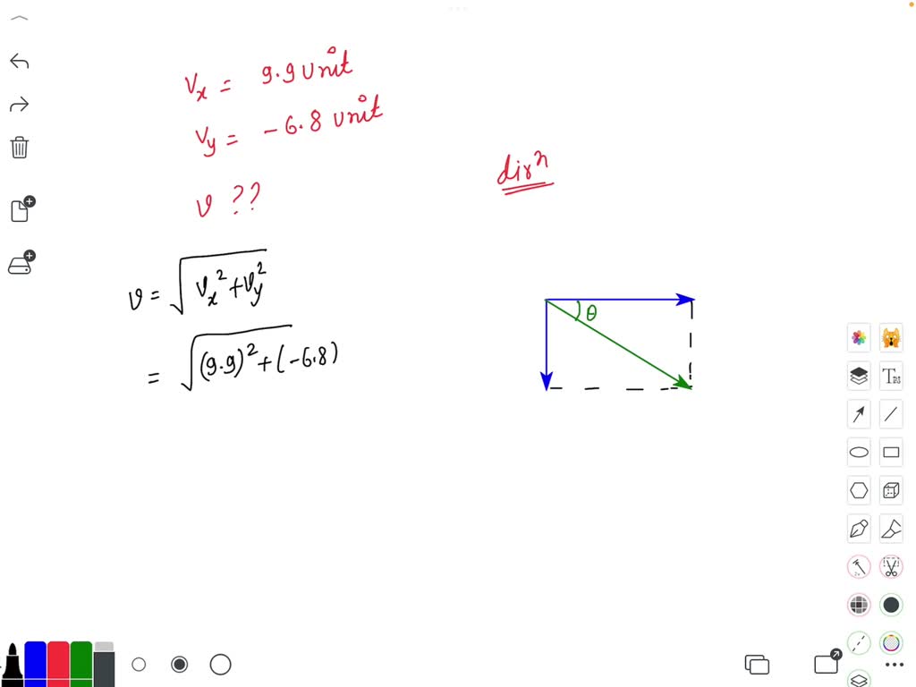 SOLVED: Part A. If Vx = 6.60 units and Vy = -7.40 units, determine the ...