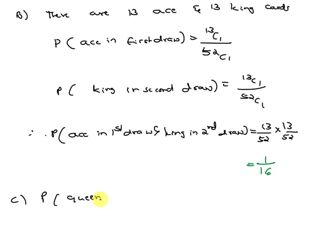 SOLVED: Suppose you draw two cards (with replacement) from a standard ...